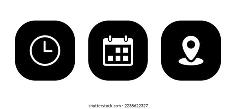 Time Date Address Icon Vector Isolated Stock Vector Royalty Free