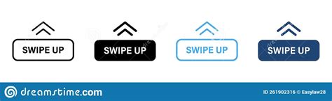 Slide Drag Button Line And Silhouette Color Icon Set Swipe Up Button Arrow Creative Symbol
