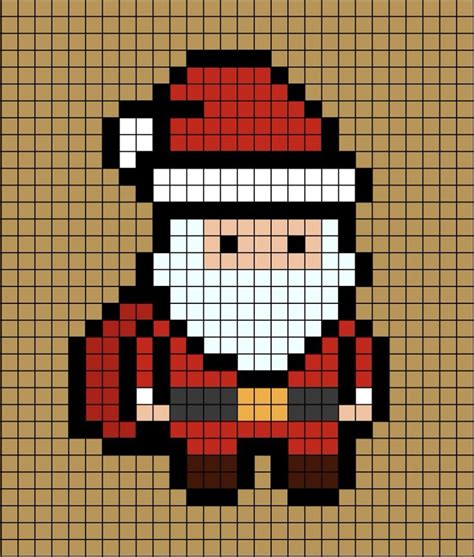 Santa Claus Pixel Art Схемы вышивки крестиком Рисунки крестов