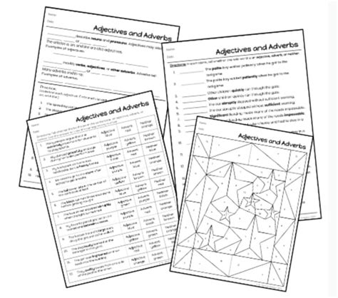 Adjectives And Adverbs Notes Two Worksheets Answer Key Included