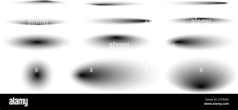 Round Shadows Circular Fading Shapes Realistic Soft Shades Stock