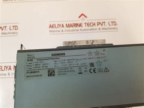 Siemens Siprotec 7sj85 Overcurrent Protection Aeliya Marine