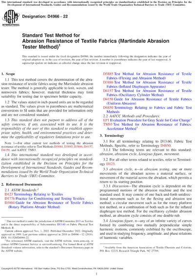 Astm D4966 22 Standard Test Method For Abrasion Resistance Of Textile Fabrics Martindale