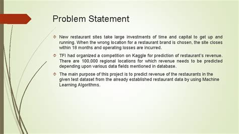 Restaurant Revenue Prediction Using Machine Learning Algorithms Rajani