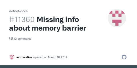 Missing Info About Memory Barrier Issue 11360 Dotnet Docs GitHub