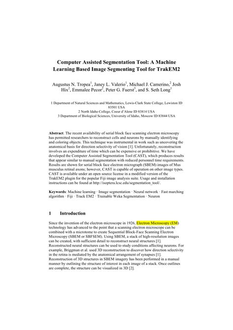 Pdf Computer Assisted Segmentation Tool A Machine Learning Based Image Segmenting Tool For
