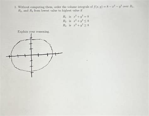 Solved 1 Without Computing Them Order The Volume Integrals
