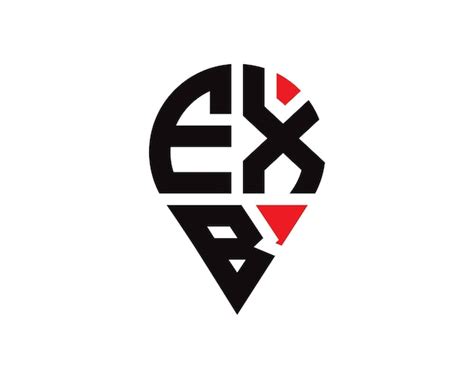 Premium Vector Exb Letter Location Shape Logo Design