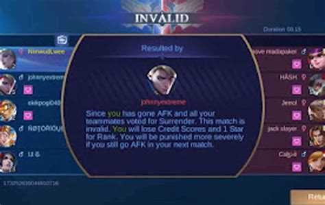 Adakah Cara Untuk Membatalkan Invalid Match Dari Lawan Di Rank