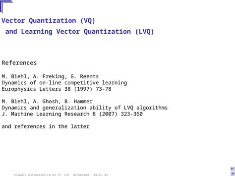 Ppt 3 Vector Quantization Vq And Learning Vector Quantization Lvq