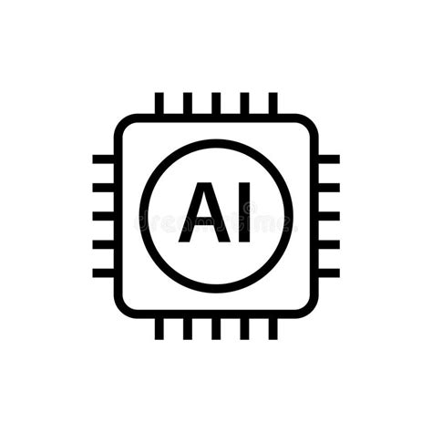 Artificial Intelligence Ai Processor Chip Vector Icon Processor