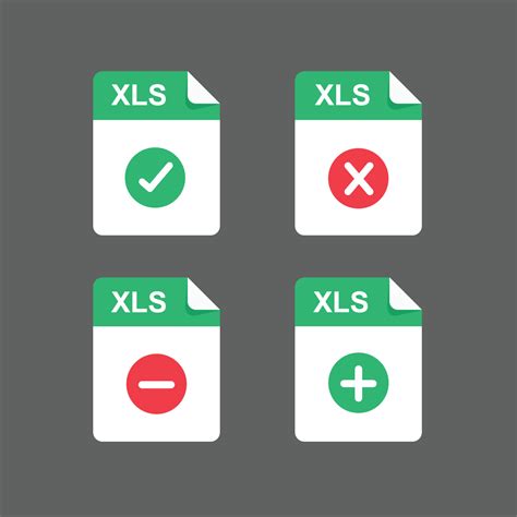 Flat Design With XLS Files Icon Set Symbol Set Vector Design Element Illustration 7651843