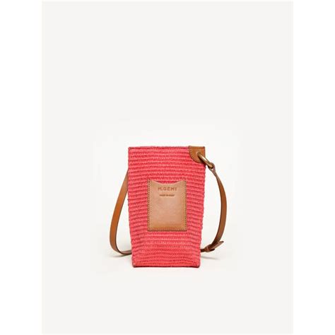 M Gemi New M Gemi The Anna Raffia Leather Pink Coral Crossbody Bag Grailed