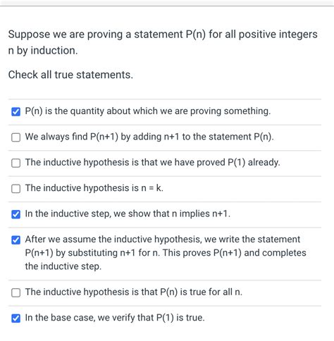 Solved Suppose We Are Proving A Statement P N For All Chegg Com