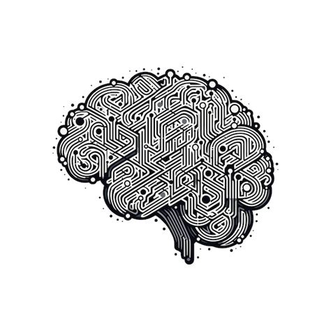 Brain Represented As A Neural Network Premium Ai Generated Vector