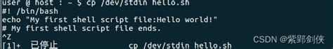 Linux Shell编程学习笔记14：编写和运行第一个shell脚本hello World1、文件名hellosh功能是从键盘输入自己的学号、名字、班级并在屏幕上输出上述 Csdn博客