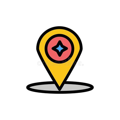 Map Compass Navigation Location Flat Color Icon Vector Icon Banner Template Stock Vector