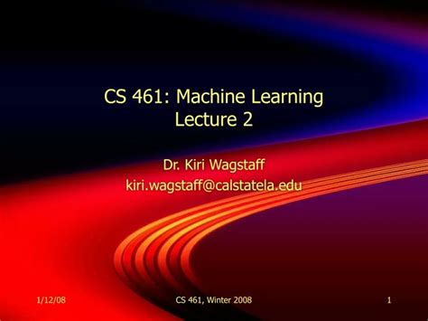 Ppt Cs 461 Machine Learning Lecture 2 Powerpoint Presentation Free