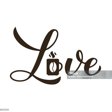 커피 머그잔을 좋아합니다 서예 손글씨 재밌는 커피 인용문 주방 간판 배너 타이포그래피 포스터 스티커 머그잔 티셔츠 등을 위한 벡터 템플릿 T 셔츠에 대한 스톡 벡터 아트 및