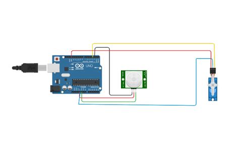Circuit Design บ้านอัจฉริยะประตูอัตโนมัติ 6 3 20 Tinkercad