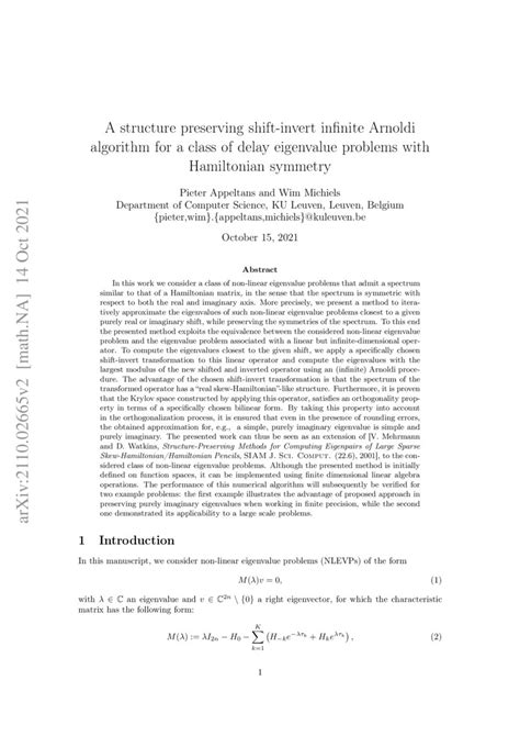 A Structure Preserving Shift Invert Infinite Arnoldi Algorithm For A Class Of Delay Eigenvalue