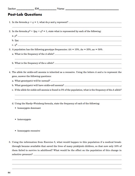 Solved Section ID Name Post Lab Questions 1 In The Chegg Com