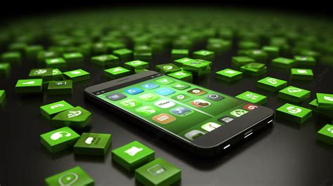 스마트폰 앱을 둘러싼 3d 렌더링 위챗 아이콘 신청 모바일 애플리케이션 전화 앱 배경 일러스트 및 사진 무료 다운로드