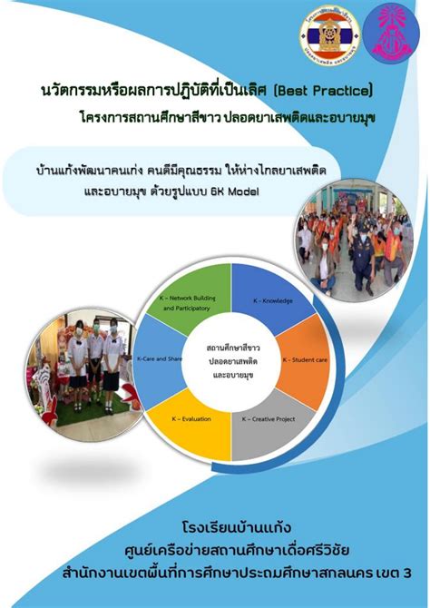 Best Practice สถานศึกษาสีขาว ปลอดยาเสพติดเเละอบายมุข บ้านเเก้ง เมตตา ชาญฉลาด หน้าหนังสือ 1