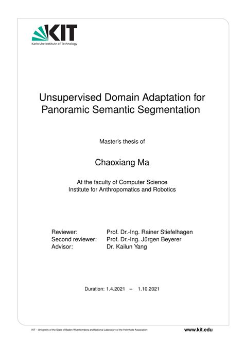 pdf unsupervised domain adaptation for panoramic semantic segmentation