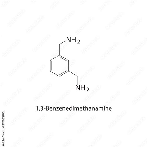 13 Benzenedimethanamine Skeletal Structureamine Compound Schematic