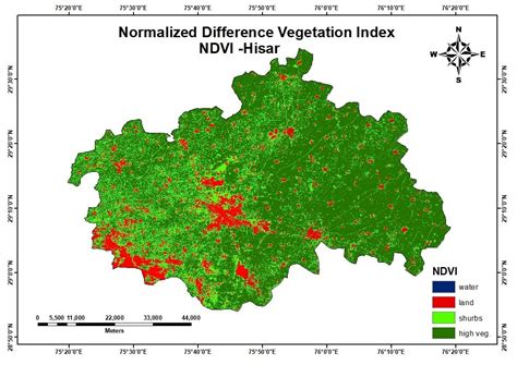 Ndvi Map Of Hisar District Esri India Esri Arcgis Earth Indian