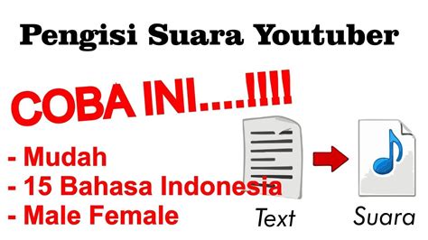 Texttospeech Tts Aplikasi Youtuber Aplikasi Pengisi Suara Text To Speech Bahasa Indonesia