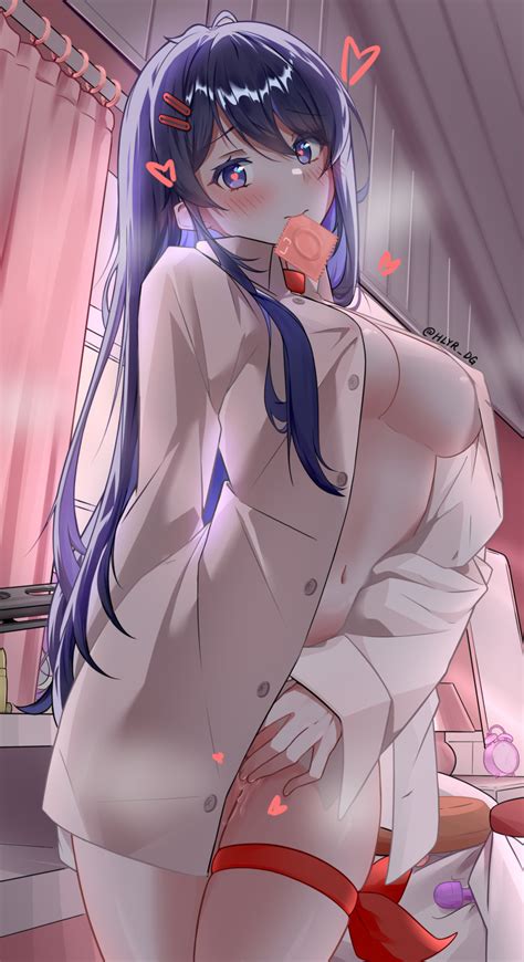 Rule 34 Absurdres Alarm Clock Artist Name Blue Eyes Blue Hair Blush Bow Breasts Clock Condom