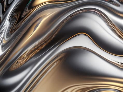 Premium Ai Image Metallic Abstract Wavy Liquid Dynamic Background Layout