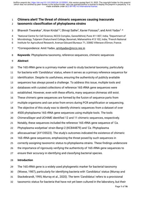 Pdf Chimera Alert The Threat Of Chimeric Sequences Causing Inaccurate Taxonomic