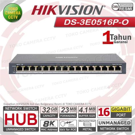 Jual Switch Hub Gigabit Hikvision Ds 3e0516p O 16 Port Ethernet Switch Di Seller Toko Camera