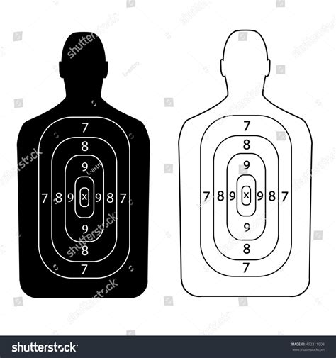 Target Shootingcontour People Vector Illustration Flat Stock Vector Royalty Free