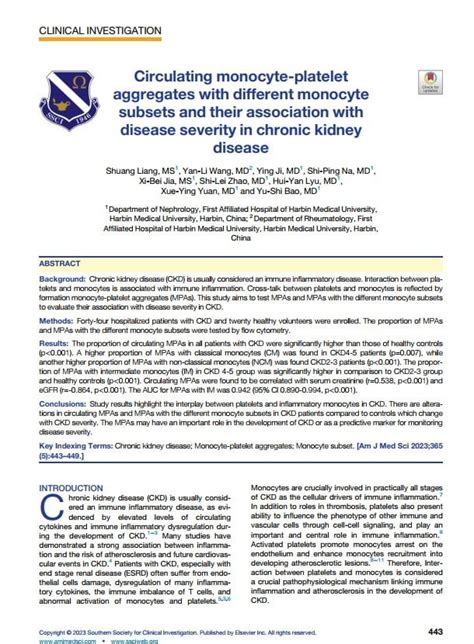 Circulating Monocyte Platelet Aggregates With Different Monocyte