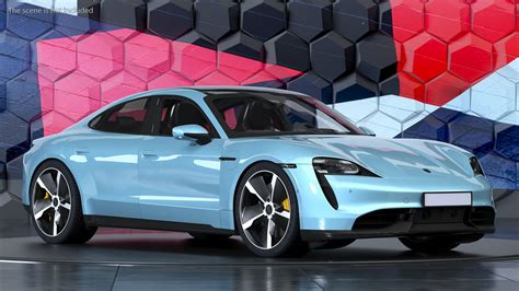 일반 전기 스포츠카 Blue Rigged 3d 모델 149 Max Free3d