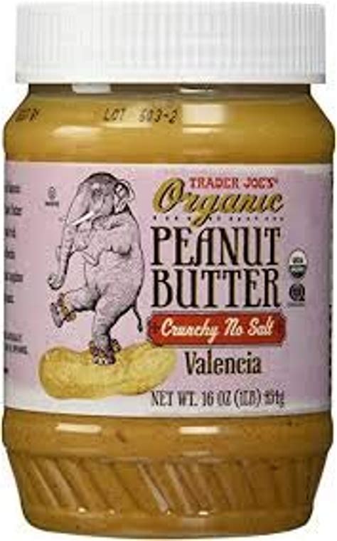 trader joe s organic valencia peanut butter crunchy unsalted 1 lb pack