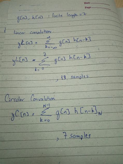 express circular convolution in terms of linear convolution signal