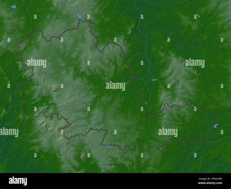 West Midlands Combined Authority Region Of England Great Britain Colored Elevation Map With