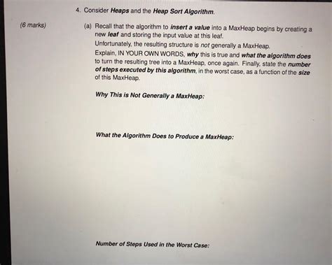 Solved 4 Consider Heaps And The Heap Sort Algorithm 6