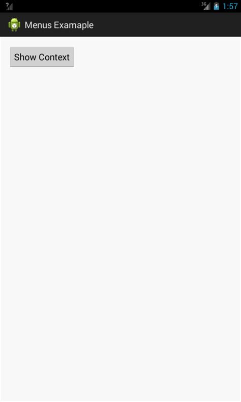 Neo Smart Android Tutorial Context Menu Example