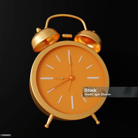 흰색 고립 된 배경에 9시를 보여주는 3d 렌더링 골드 빈티지 알람 시계 0명에 대한 스톡 사진 및 기타 이미지 0명 개념 고풍스런 Istock