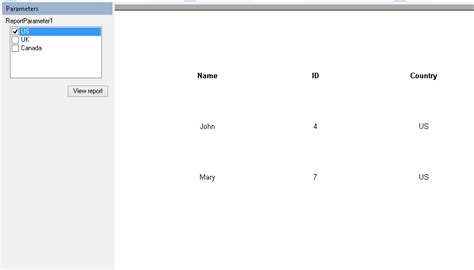 fetch unique and sorted parameter values in active reports