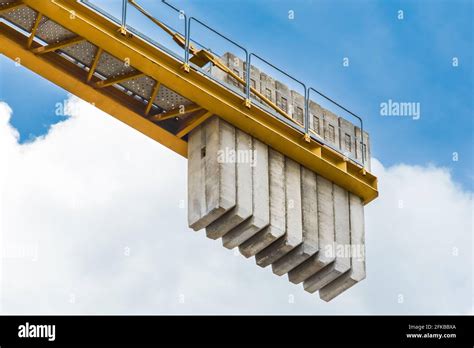 Belarus Minsk May 28 2020 A Counterweight Of Concrete Blocks On