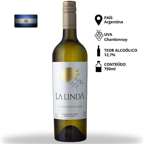 VINHO ARG. LÁ LINDA CHARDONNAY 750ML - Wine Mônaco - Vinhos e Bebidas ...