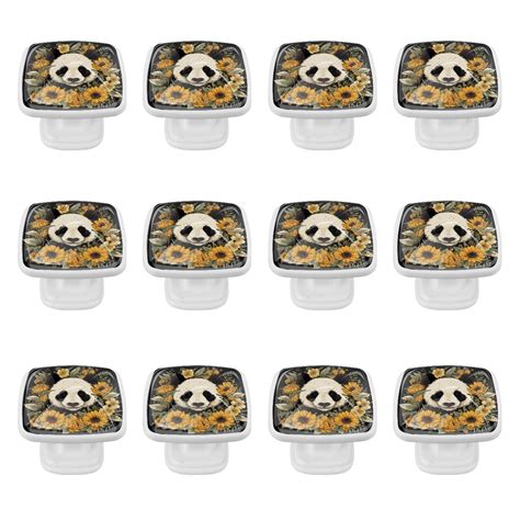 12 Pcs Modern Cabinet Knobs Bathroom Drawer Handles Panda Sunflower Handle Knobs Dresser
