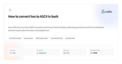 How To Convert Hex To Ascii In Bash Labex